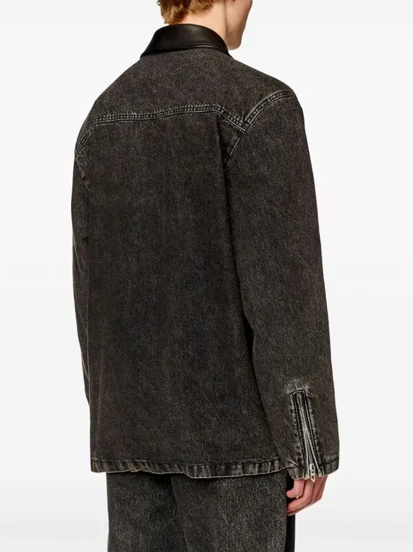 DIESEL® L-stoller Panelled Leather Jacket