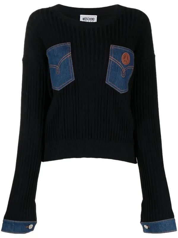 Moschino Patchwork Ribbed Jumper