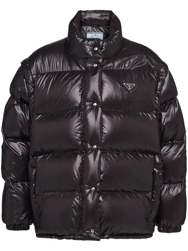 Prada Re-Nylon Convertible Down Jacket - Black | Editorialist