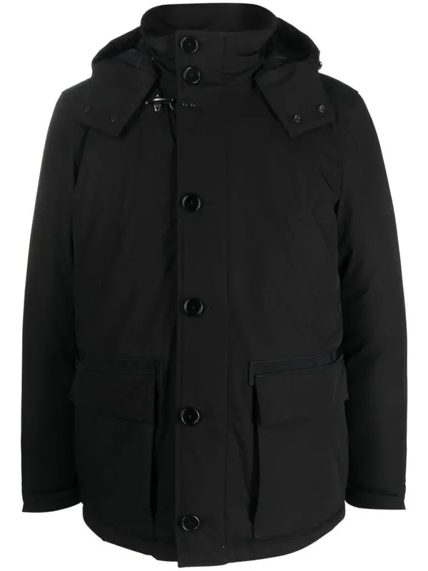 FAY Slouch-hood Padded Jacket - Black