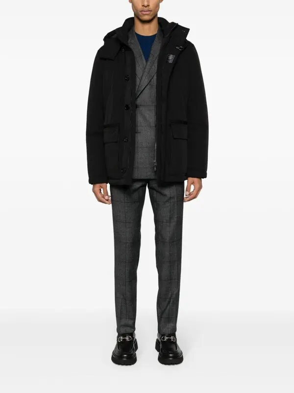 FAY Slouch-hood Padded Jacket - Black