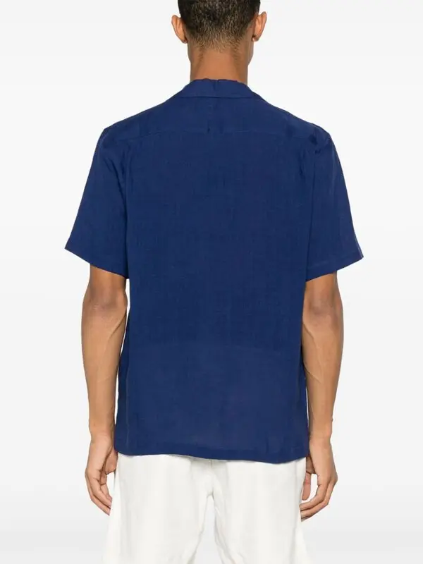 Orlebar Brown Maitan Notched-collar Linen Shirt - Blue