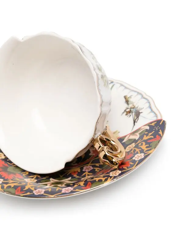 SELETTI Hybrid Kannauj Floral-print Tea Cup Set - Blue