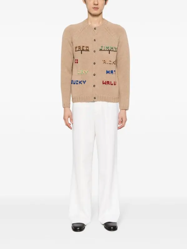 BODE Patterned Intarsia Knit Cardigan