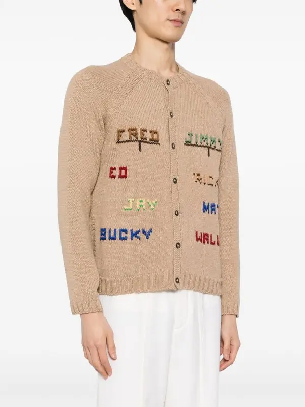 BODE Patterned Intarsia Knit Cardigan