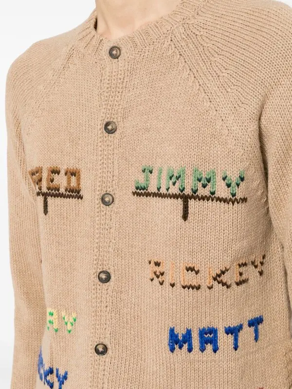 BODE Patterned Intarsia Knit Cardigan