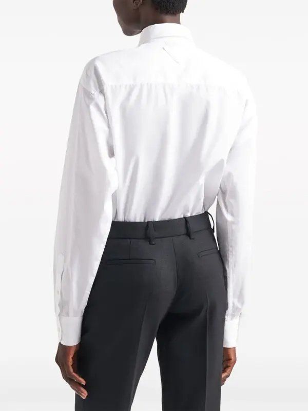 Prada Embroidered Poplin Shirt