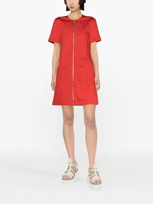 Moschino A-Line Mini Dress With Heart Patch In Red - 50% Off | Editorialist