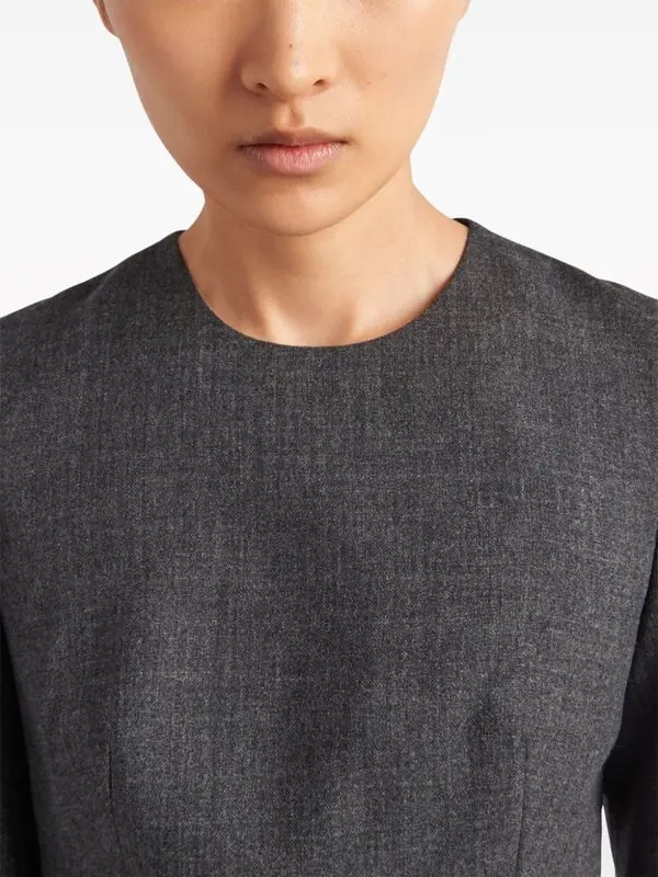 Prada Button-embellished Wool Minidress