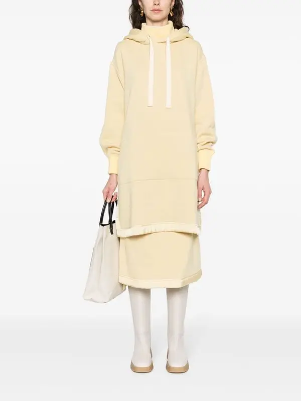 JIL SANDER Side-slits Knitted Hoodie - Yellow