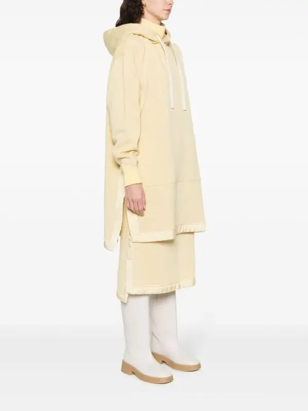 JIL SANDER Side-slits Knitted Hoodie - Yellow