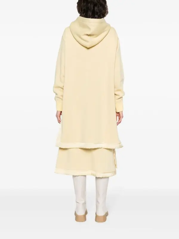 JIL SANDER Side-slits Knitted Hoodie - Yellow