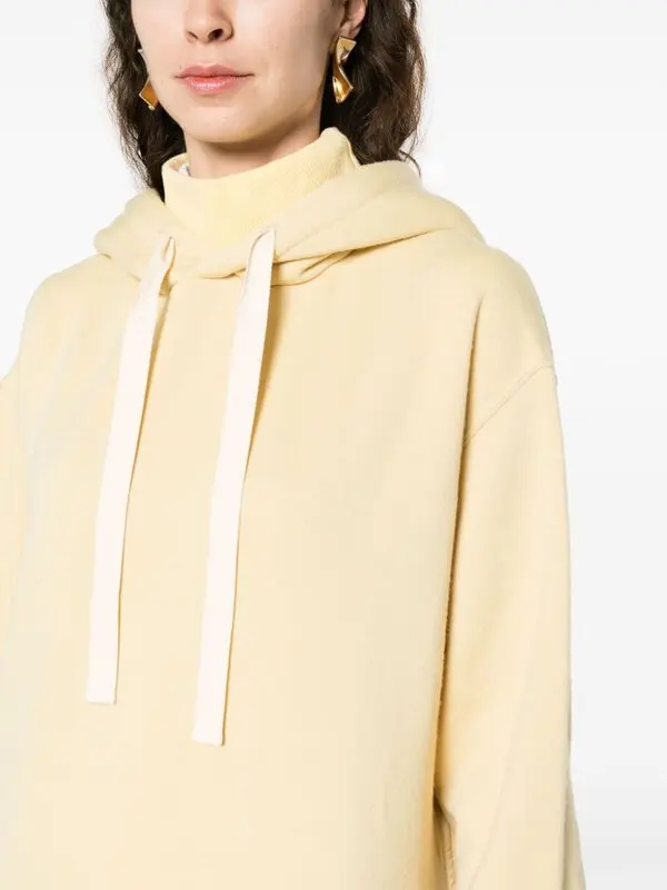 JIL SANDER Side-slits Knitted Hoodie - Yellow