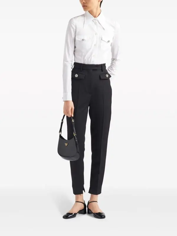 Prada Jewel-button Poplin Shirt