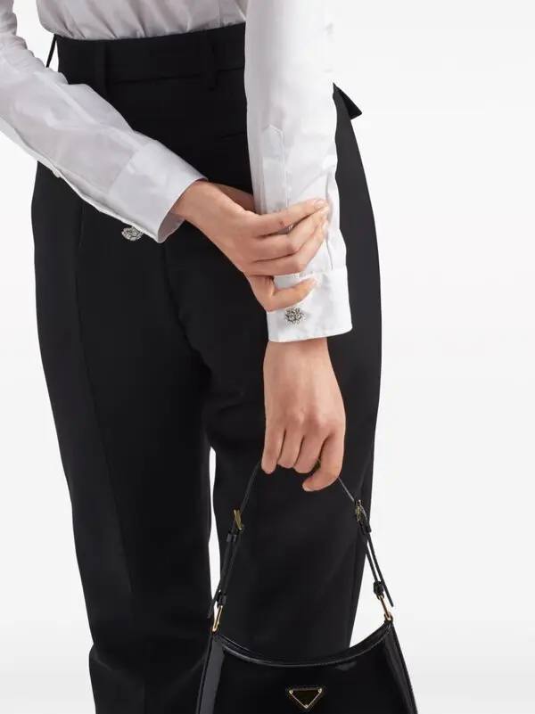 Prada Jewel-button Poplin Shirt