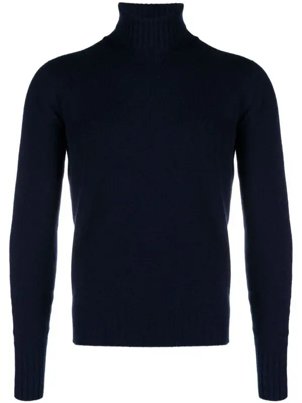 DRUMOHR Roll-neck Cashmere Sweater - Blue