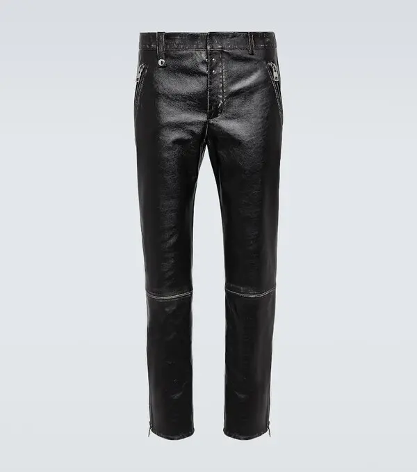 Alexander McQueen Straight Leather Pants