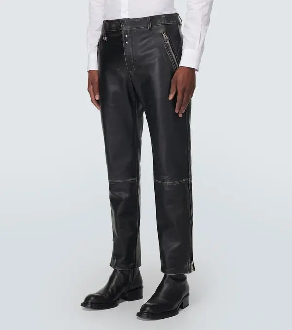 Alexander McQueen Straight Leather Pants