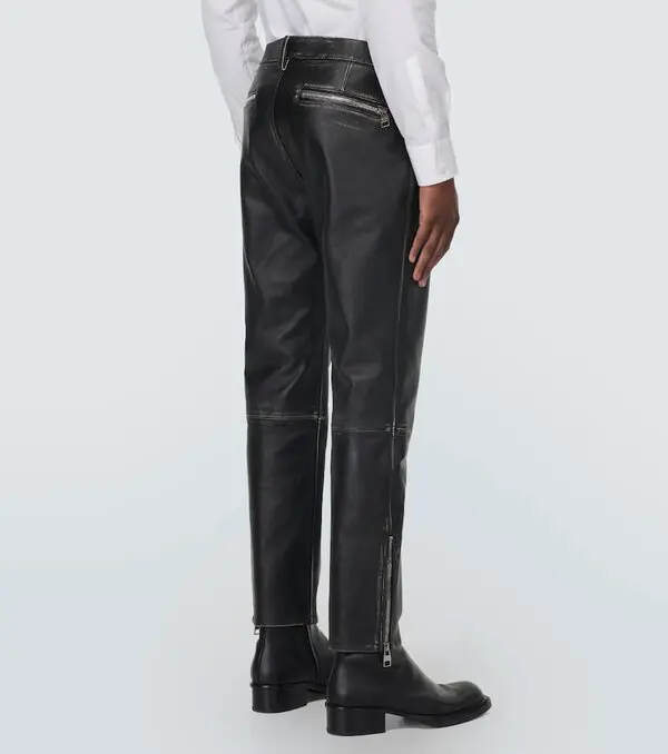 Alexander McQueen Straight Leather Pants