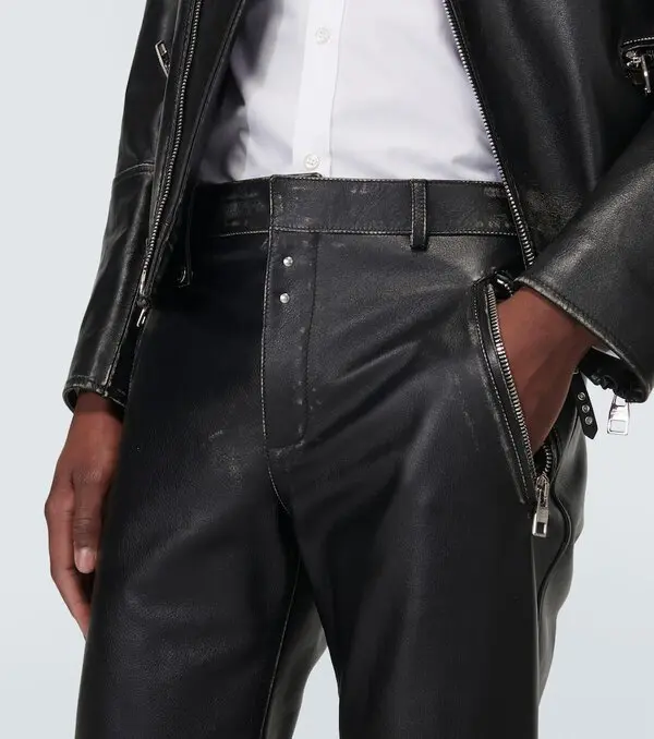 Alexander McQueen Straight Leather Pants