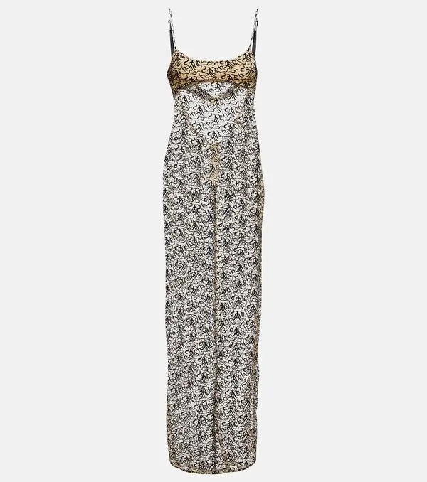 Attico Cotton-blend Maxi Dress - Gold