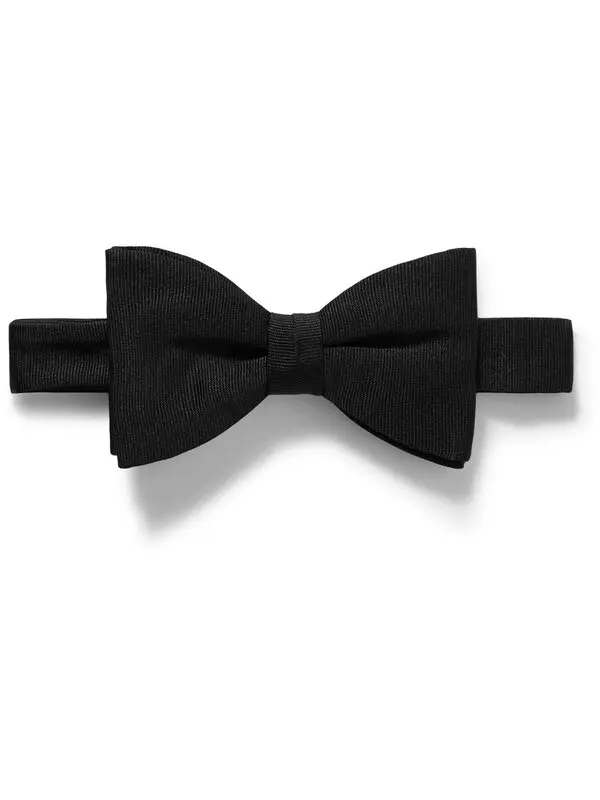 Mr P. Pre-tied Silk-faille Bow Tie - Black