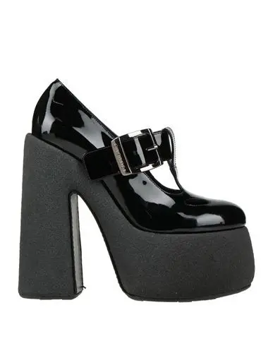 Casadei Patent-effect Leather Loafers With Block Heel - Black