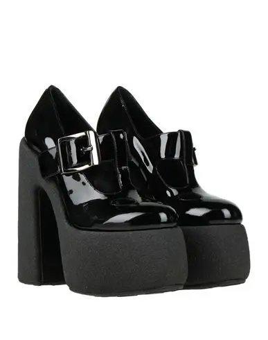Casadei Patent-effect Leather Loafers With Block Heel - Black