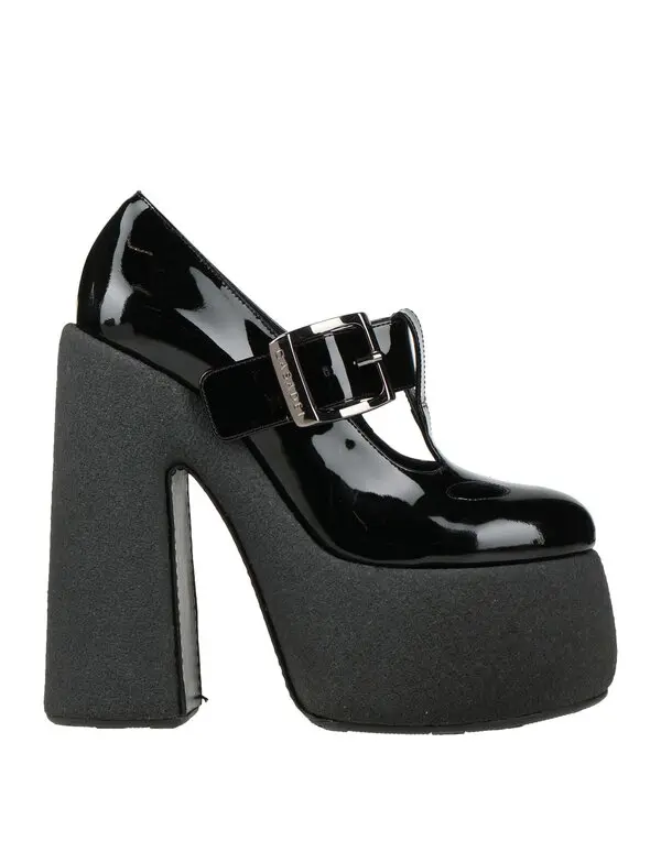 Casadei Patent-effect Leather Loafers With Block Heel - Black