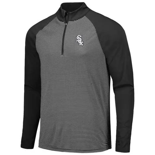 LEVELWEAR Chicago White Sox Charter Striped Raglan Quarter-zip Top