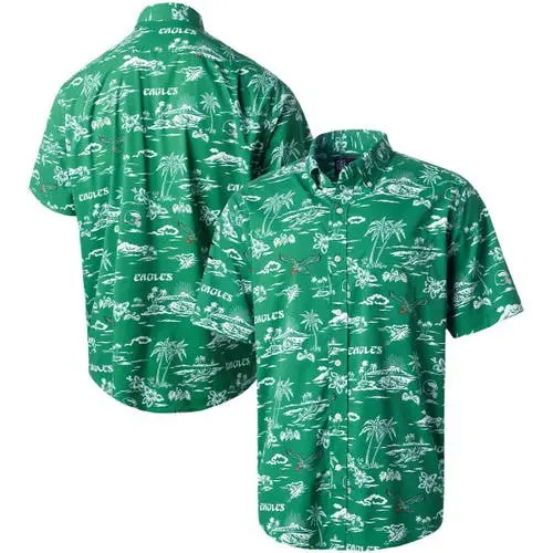 Reyn Spooner Philadelphia Eagles Throwback Kekai Print Button-up Shirt