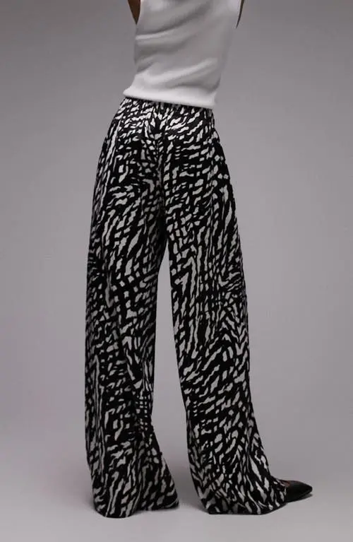Topshop Satin Wide Leg Drawstring Pants