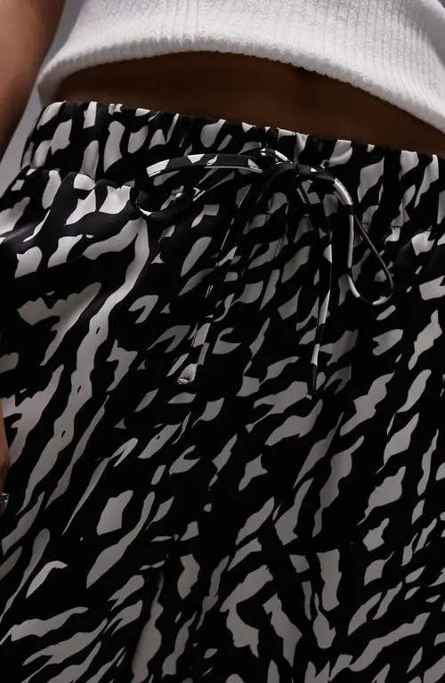 Topshop Satin Wide Leg Drawstring Pants