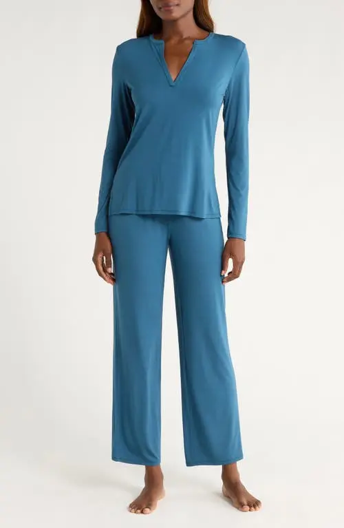 Natori Feathers Elements Pajamas - Midnight Teal