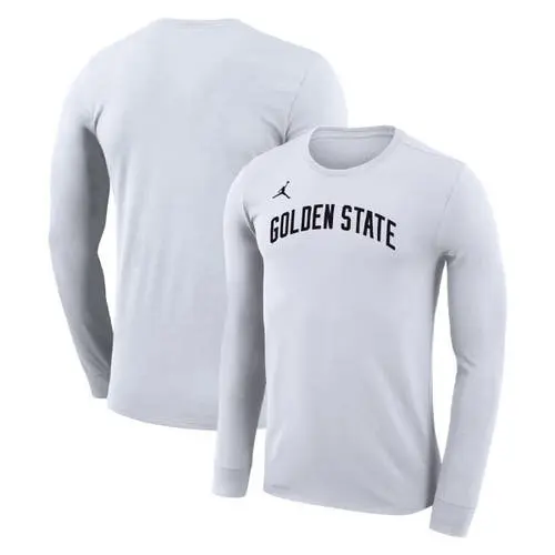 JORDAN BRAND Golden State Warriors Statement Edition Performance Long Sleeve T-shirt - White