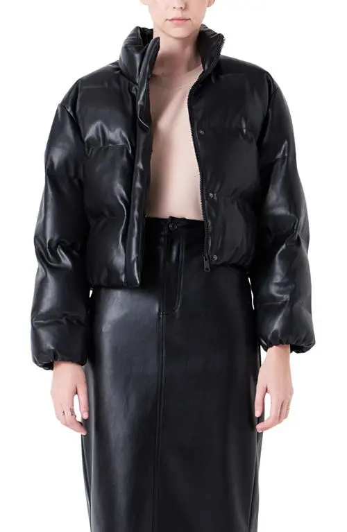 GREY LAB Crop Puffer Jacket - Black