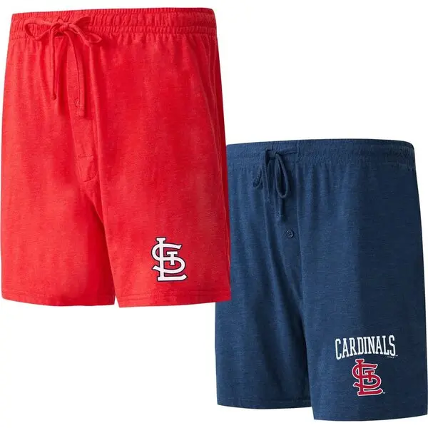 CONCEPTS SPORT Navy St. Louis Cardinals Two-pack Meter Sleep Shorts - Red