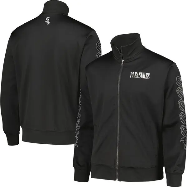 PLEASURES Chicago White Sox Pitcher Full-zip Track Jacket - Black
