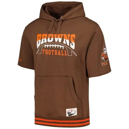 Mitchell & Ness Cleveland S Pre-game Short Sleeve Pullover Hoodie