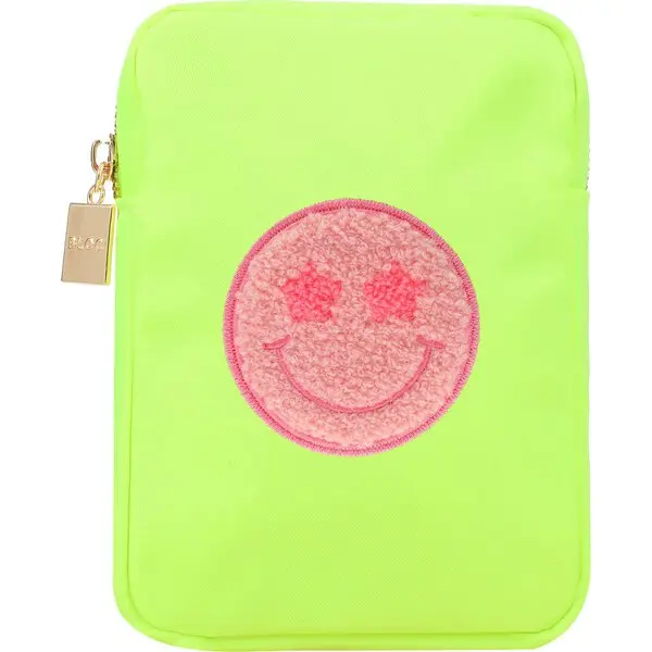 BLOC BAGS Smiley Cosmetics Bag - Neon Yellow