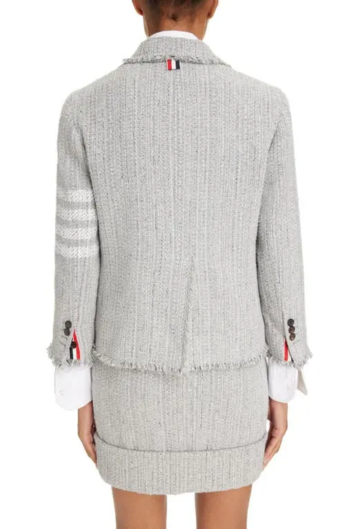 Thom Browne 4-bar Unconstructed Shrunken Tweed Blazer