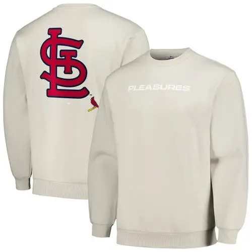 PLEASURES St. Louis Cardinals Ballpark Pullover Sweatshirt - Gray