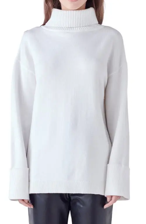 English Factory Oversized Turtleneck Sweater - Ivory