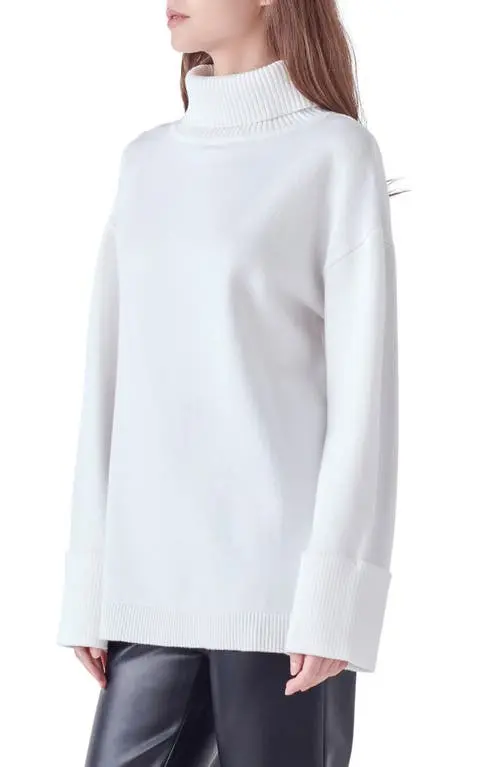 English Factory Oversized Turtleneck Sweater - Ivory