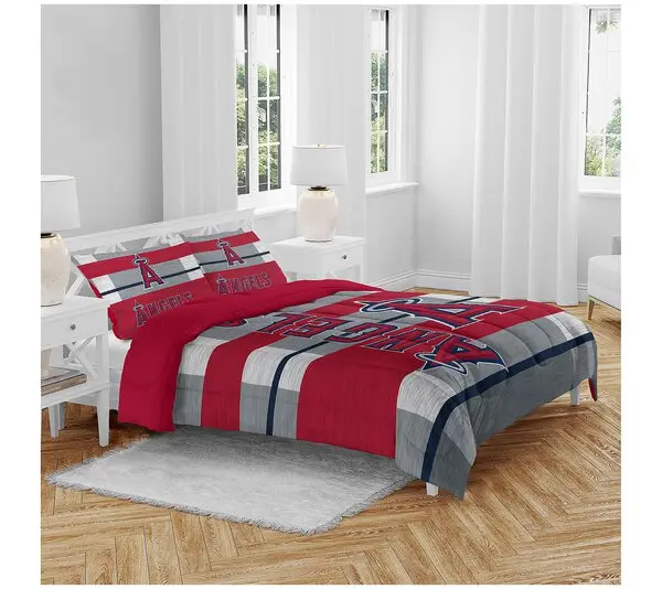 PEGASUS SPORTS Mlb Heathered Stripe Queen 3-pie Ce Bed In A Ba - One-color