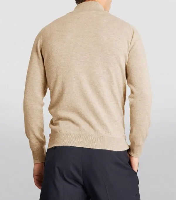 Harrods Cashmere Zip-up Sweater - Beige