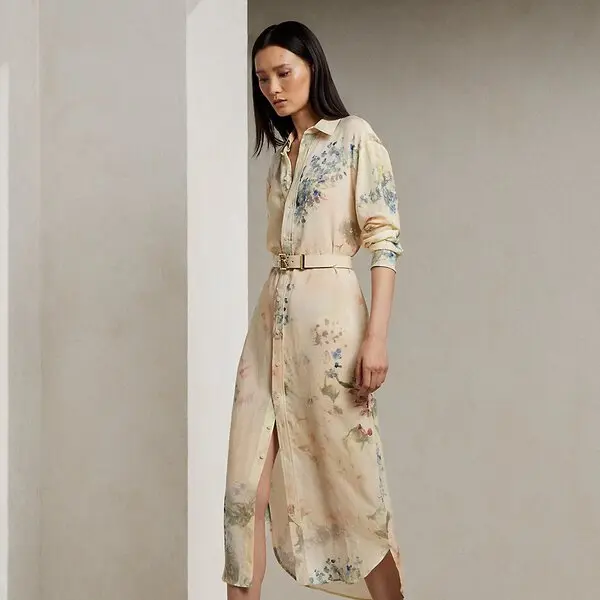 Ralph Lauren Graison Floral Linen Voile Day Dress In Butter Multi - 30% Off  | Editorialist
