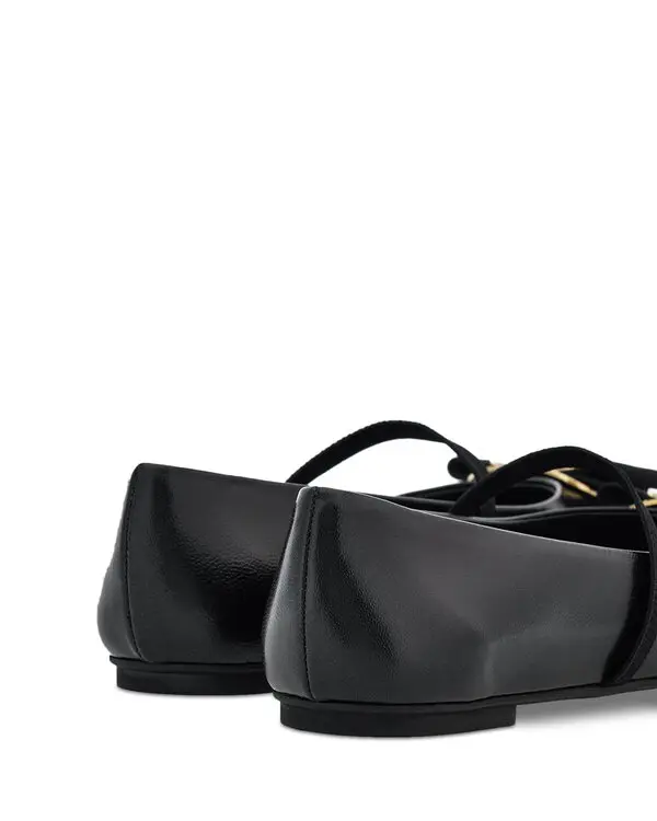 FERRAGAMO Zina Bow Mary Jane Ballet Flats - Black
