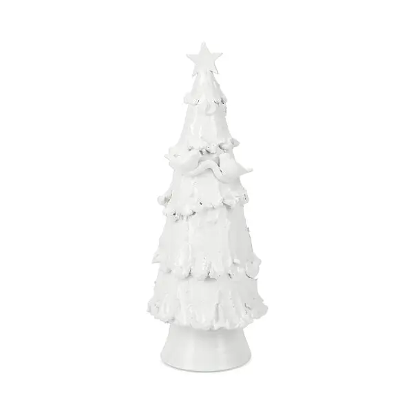 VIETRI Foresta Large Tree With Red Birds & Star - White