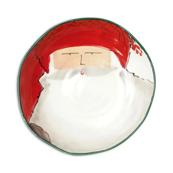 VIETRI Old St. Nick Pasta Bowl Hat - Red